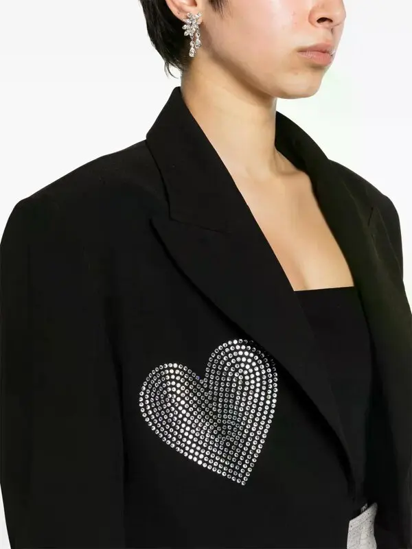 NISSA Rhinestone-heart Cropped Jacket