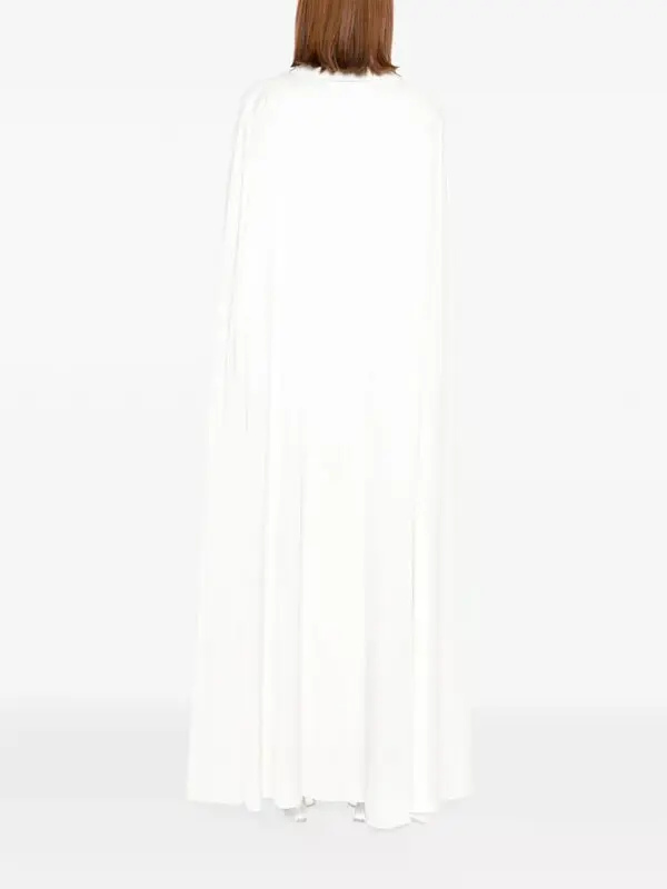 SHATHA ESSA Satin Maxi Dress With V-neck And Long Sleeves