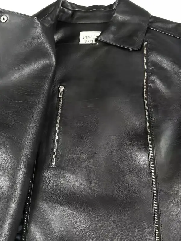 Hermès Calf Leather Zip-up Riders Jacket