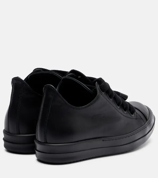 Rick Owens Jumbolace Leather Sneakers - Black