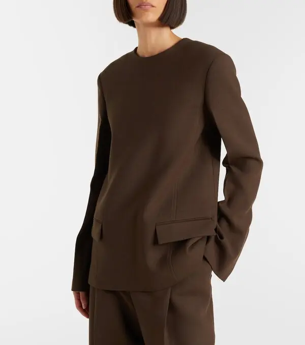 TOTEME Pocket Crepe Top - Brown