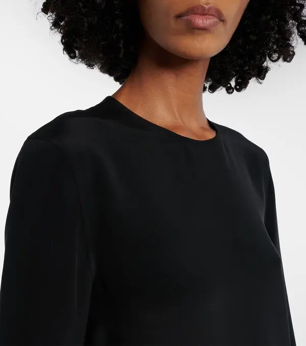 TOTEME Petal Silk-trimmed Maxi Dress - Black