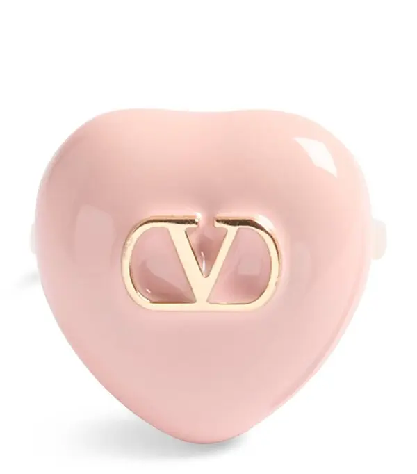 Valentino Garavani Enamel Heart Pendant Ring