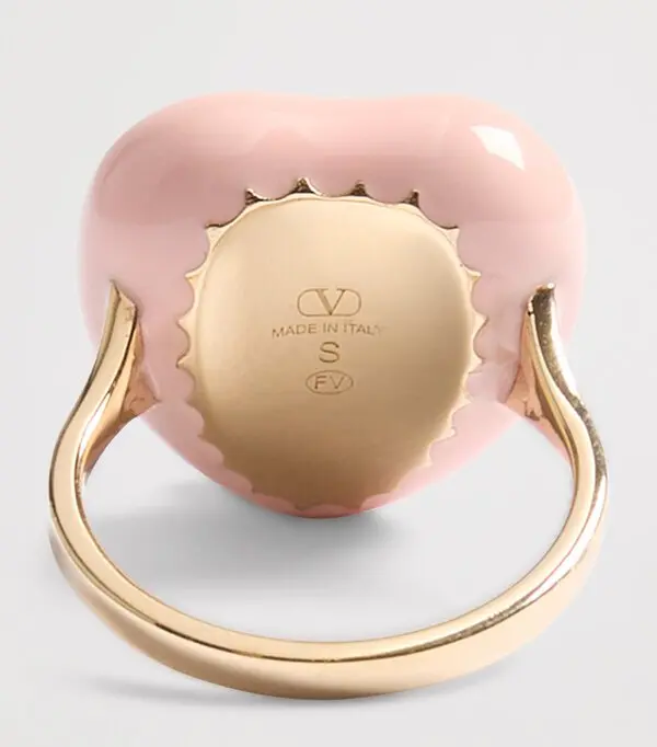 Valentino Garavani Enamel Heart Pendant Ring