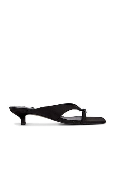 TOTEME Bow Satin Kitten Heel Sandals