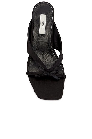 TOTEME Bow Satin Kitten Heel Sandals