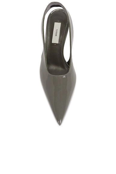 TOTEME Classic Patent Slingbacks - Grey