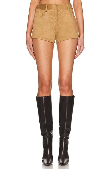 Norma Kamali High Waist Short - Camel