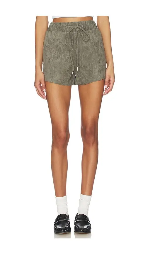 Blanknyc Faux Suede Tie Shorts - Olive