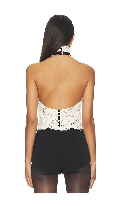 Retrofete Ravenna Lace Halterneck Top