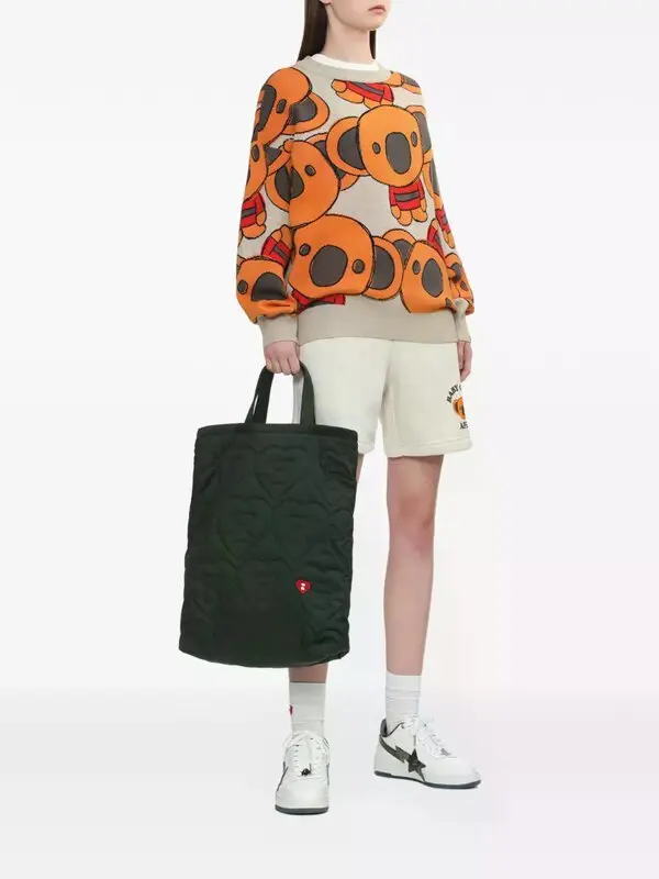 A BATHING APE Graphic Detail Shorts - Neutrals