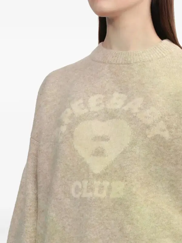 A BATHING APE Crew Neck Logo Knit Sweater