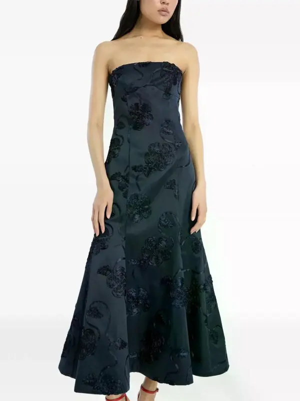 ROTATE BY BIRGER CHRISTENSEN 3d Flower Midi Dress - Blue
