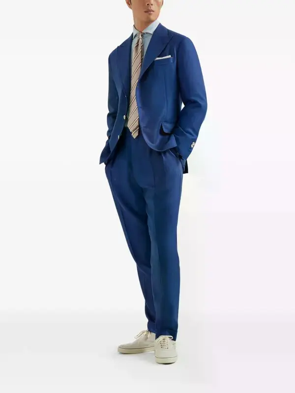 Brunello Cucinelli Peak-lapels Blazer - Blue