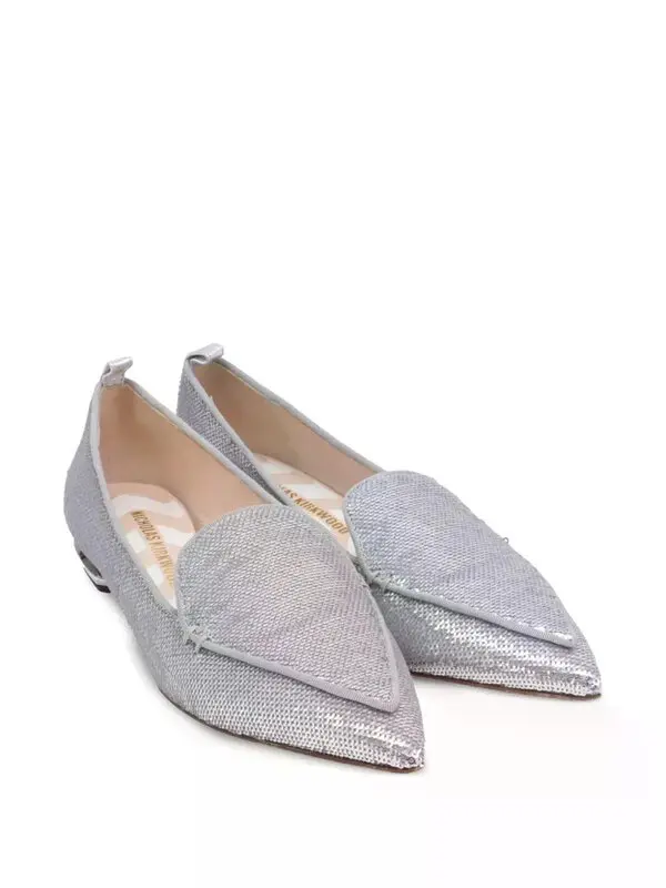 NICHOLAS KIRKWOOD Beya Sequin Pointed Ballet Flats - Silver