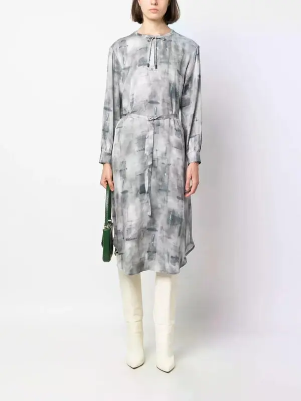 Peserico Abstract Print Midi Dress