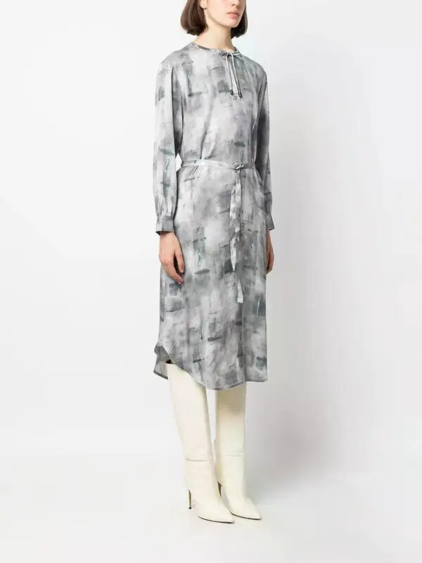 Peserico Abstract Print Midi Dress