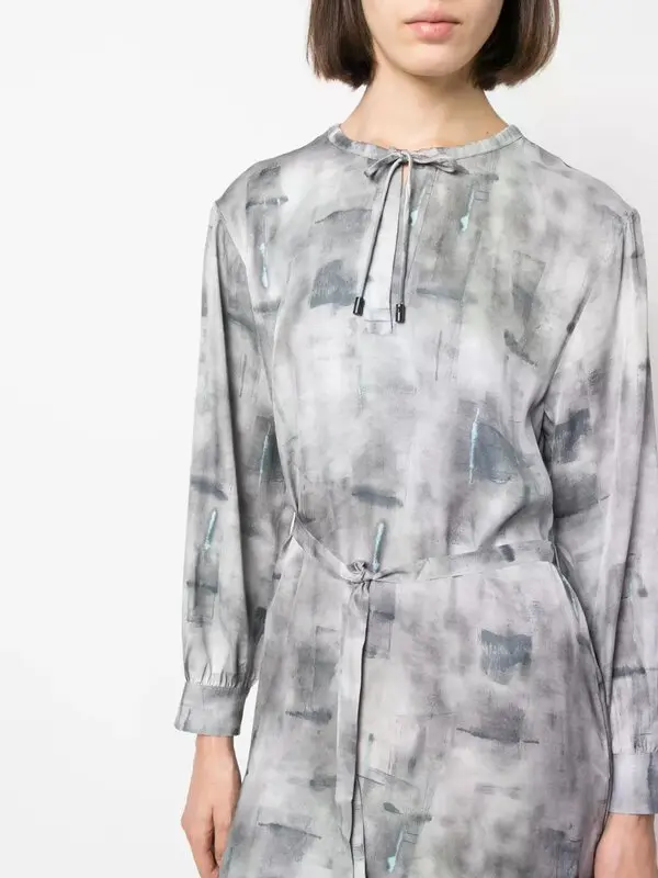 Peserico Abstract Print Midi Dress