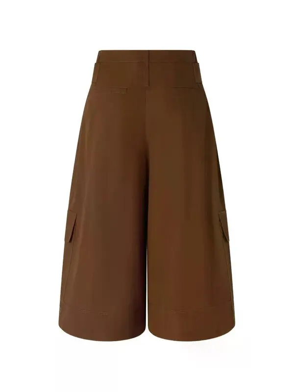 Pinko Belted Cotton Wide-leg Shorts