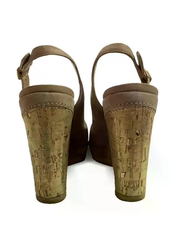 STUART WEITZMAN Peep-toe Slingback Wedge Sandals
