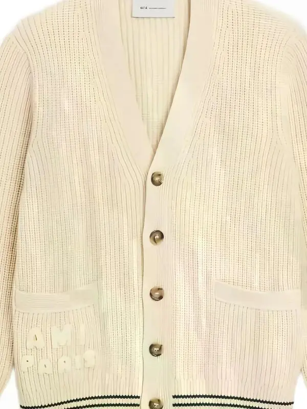 AMI Paris Striped Cardigan