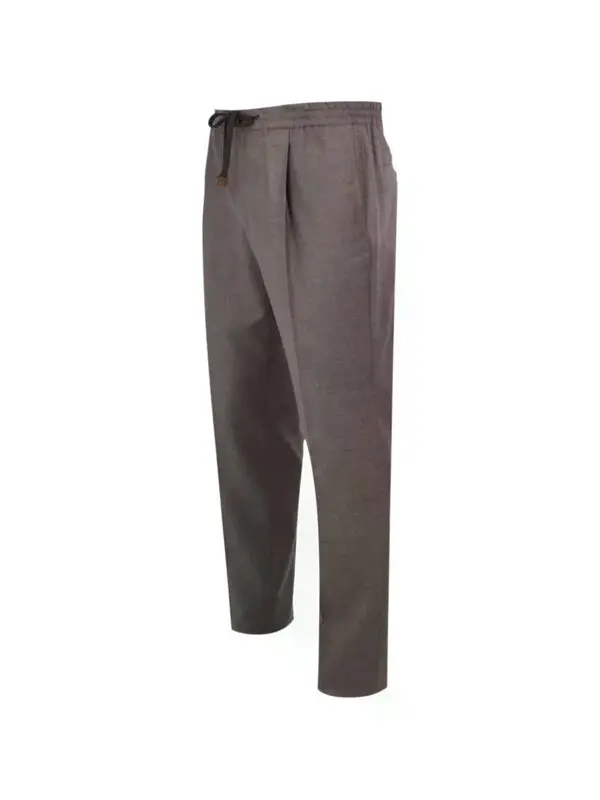 SLOWEAR Drawstring Pleated Trousers - Grey