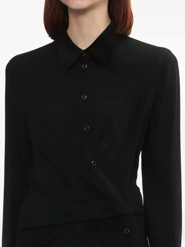 Helmut Lang Twisted Maxi Shirt Dress - Black