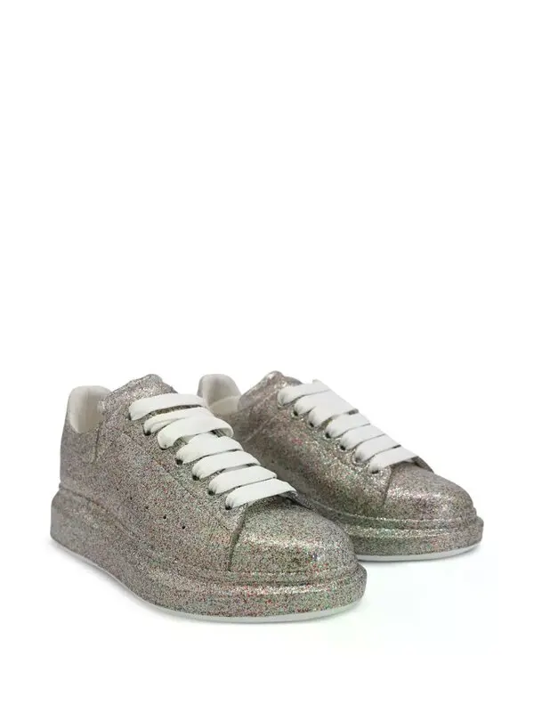 Alexander McQueen Glitter Lace Up Sneakers - Grey