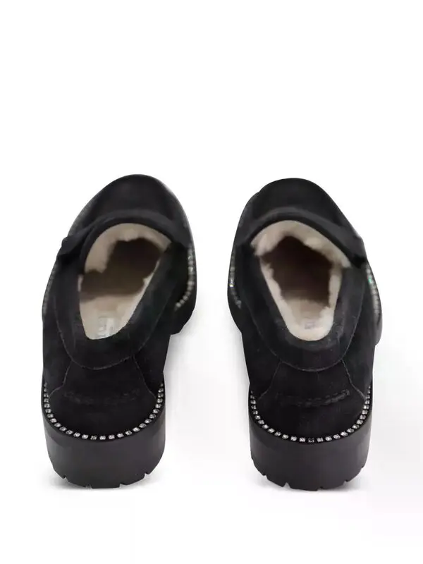 JIMMY CHOO Suede Crystal Embellished Loafers