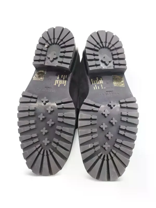 JIMMY CHOO Suede Crystal Embellished Loafers