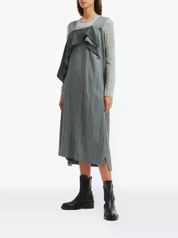 Y’s Ruffle-detail Striped Dress