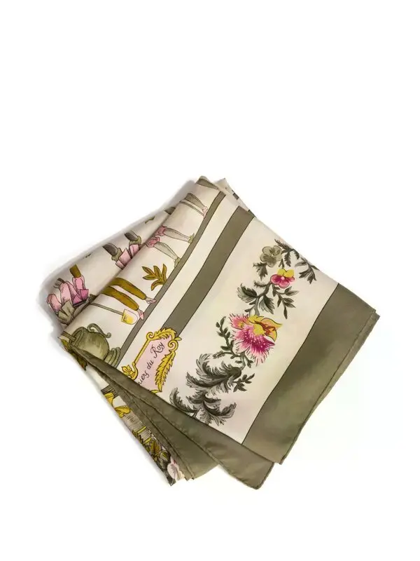 Hermès 1967 Les Jardiniers Du Roy Floral-print Silk Scarf - Neutrals