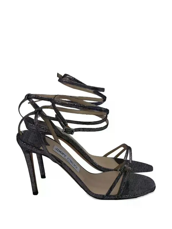 JIMMY CHOO Strappy High Heel Slingback Sandals With Ankle Strap