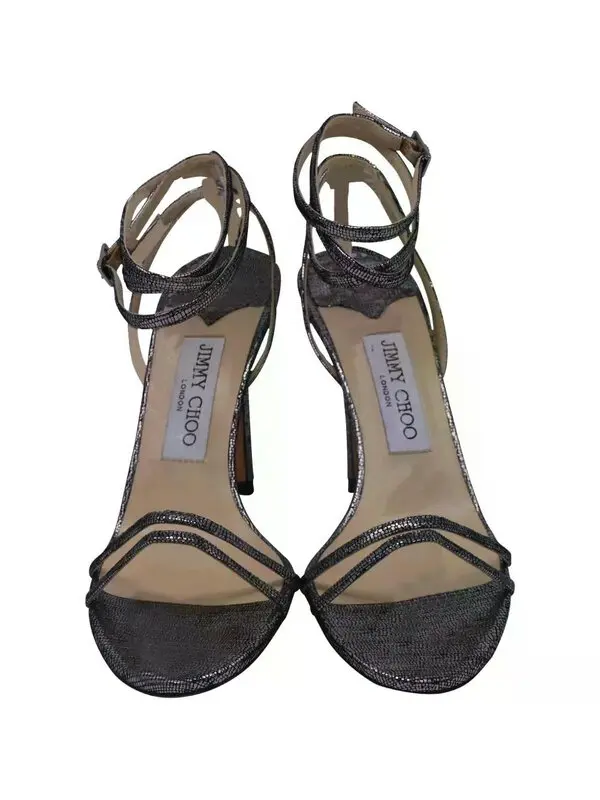 JIMMY CHOO Strappy High Heel Slingback Sandals With Ankle Strap