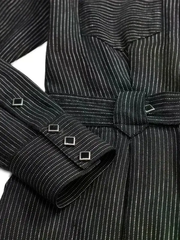 Ralph Lauren Belted Jumpsuit With Pinstripe Pattern