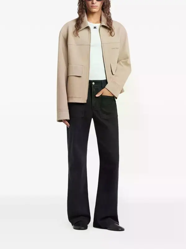 COURREGES Beige Zip-fastening Jacket With Double Pockets - Neutrals