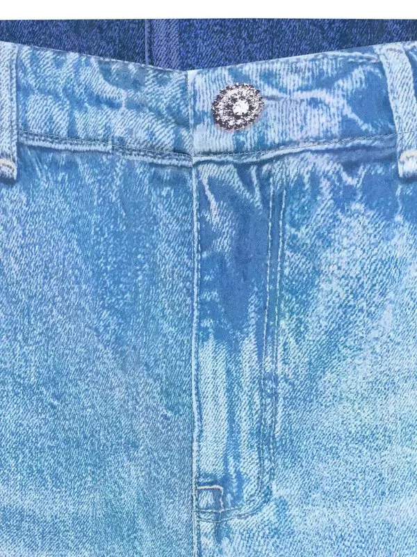 Liu Jo Denim-effect Trousers With Lace Inserts