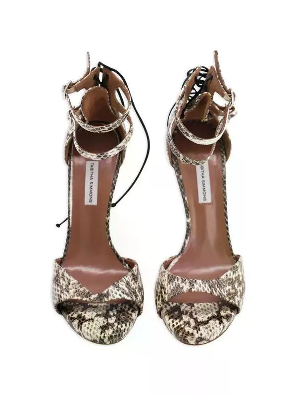 TABITHA SIMMONS Snakeskin Effect Stiletto Heel Sandals