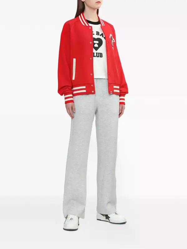 A BATHING APE Appliqué Striped Knitted Jacket