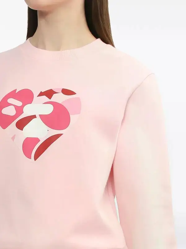A BATHING APE Heart Print Crewneck Top