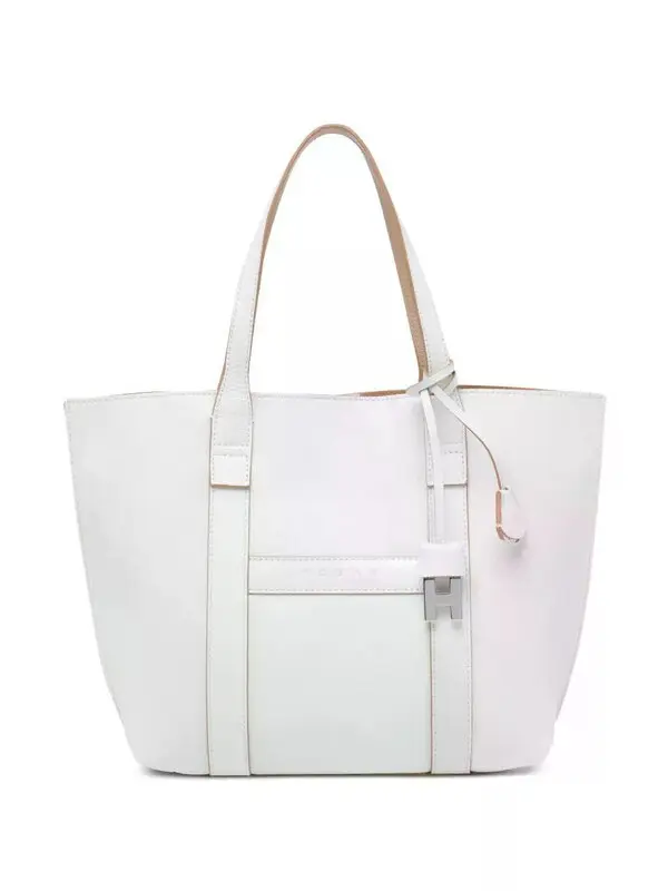 Hogan Script Top-handle Tote Bag - White