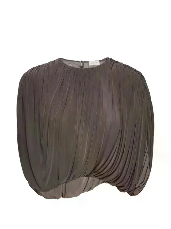 Magda Butrym Button-fastening Ruched Top - Brown