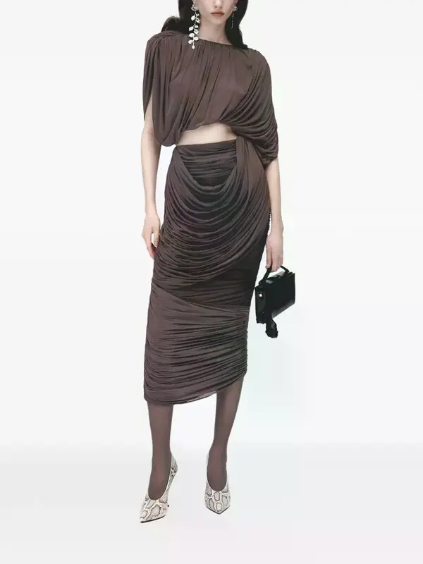 Magda Butrym Button-fastening Ruched Top - Brown