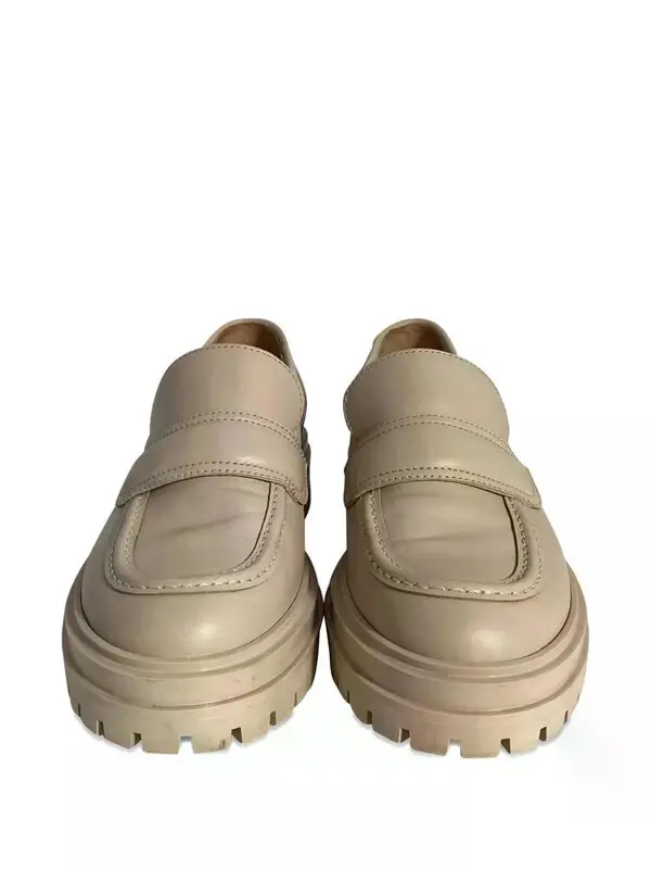 GIANVITO ROSSI Leather Chunky Loafers With Platform Sole