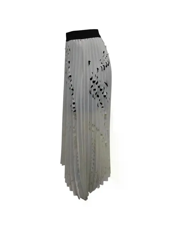 Maje Pleated Laser-cut Midi Skirt