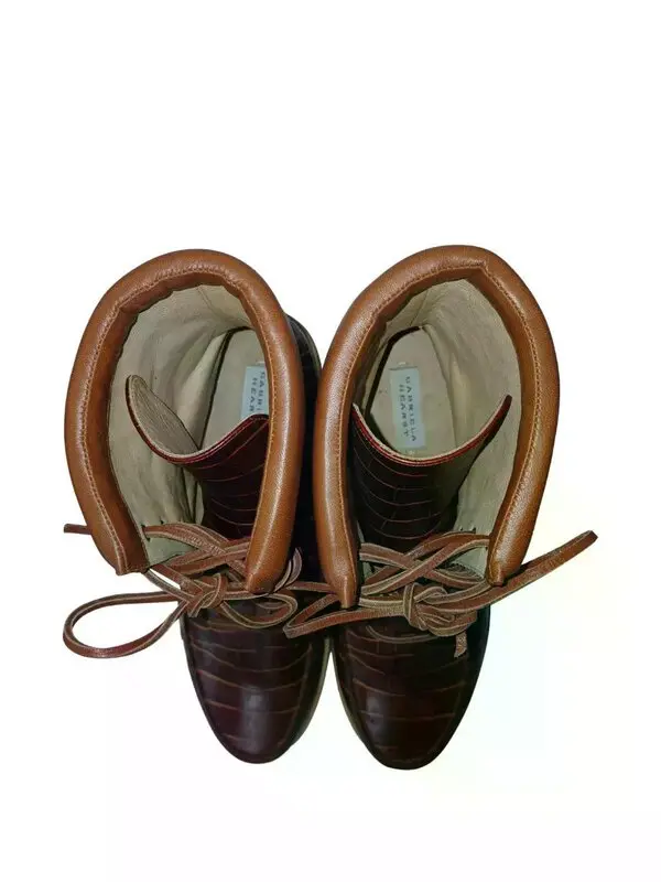 Gabriela Hearst Embossed Leather Platform Lace-up Boots