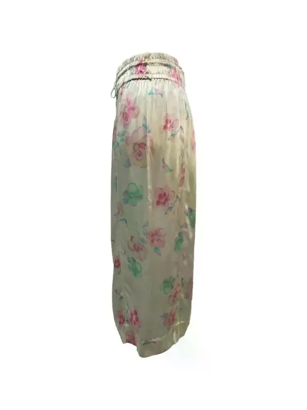 GANNI Drawstring Floral-print Midi Skirt - Neutrals