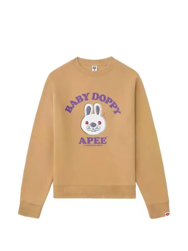 A BATHING APE Baby Doppy Graphic Print Sweatshirt - Neutrals
