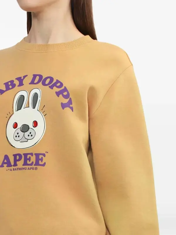 A BATHING APE Baby Doppy Graphic Print Sweatshirt - Neutrals