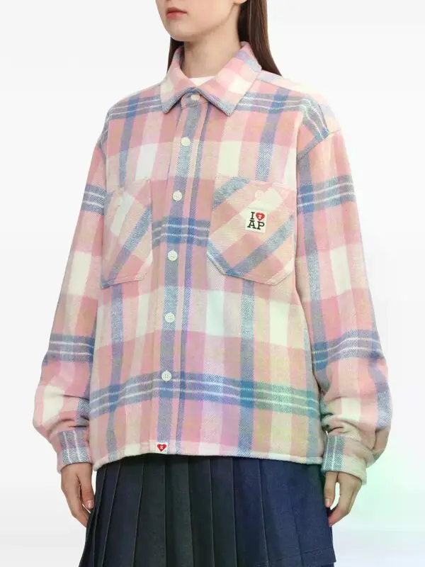 A BATHING APE Pocket Plaid Shirt - Pink